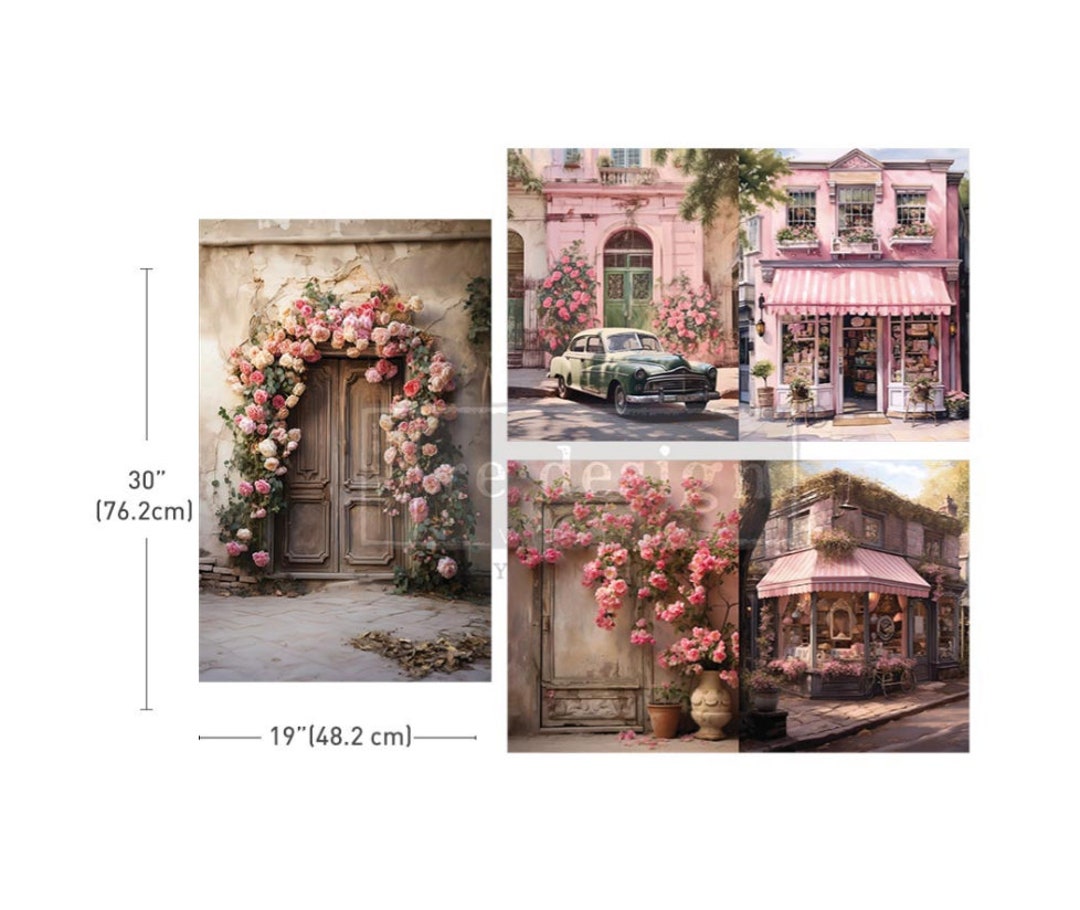 Redesign With Prima PARISIAN BLOOM HAVEN Decoupage Decor Paper Pack, 3 ...