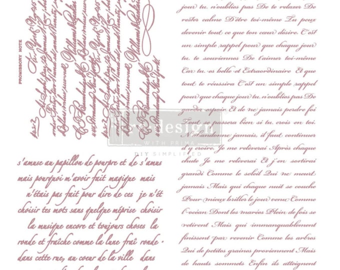 Redesign With Prima "vintage Script" Clearly Aligned Decor Stamp, Clear ...