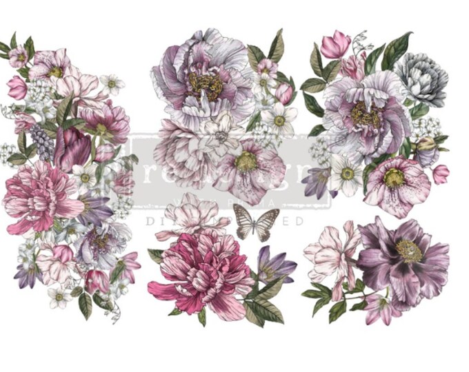 Redesign With Prima "dreamy Florals" Decor Mini Transfer, Small Rub on ...
