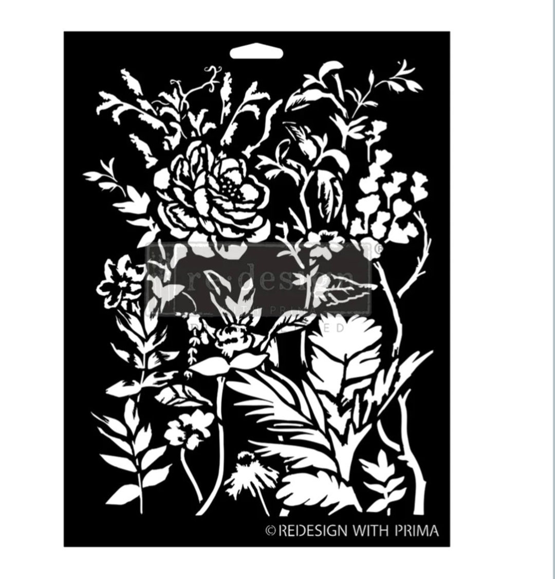 Redesign With Prima "cerulean Blooms" Decor Stencil, Highly Detailed ...