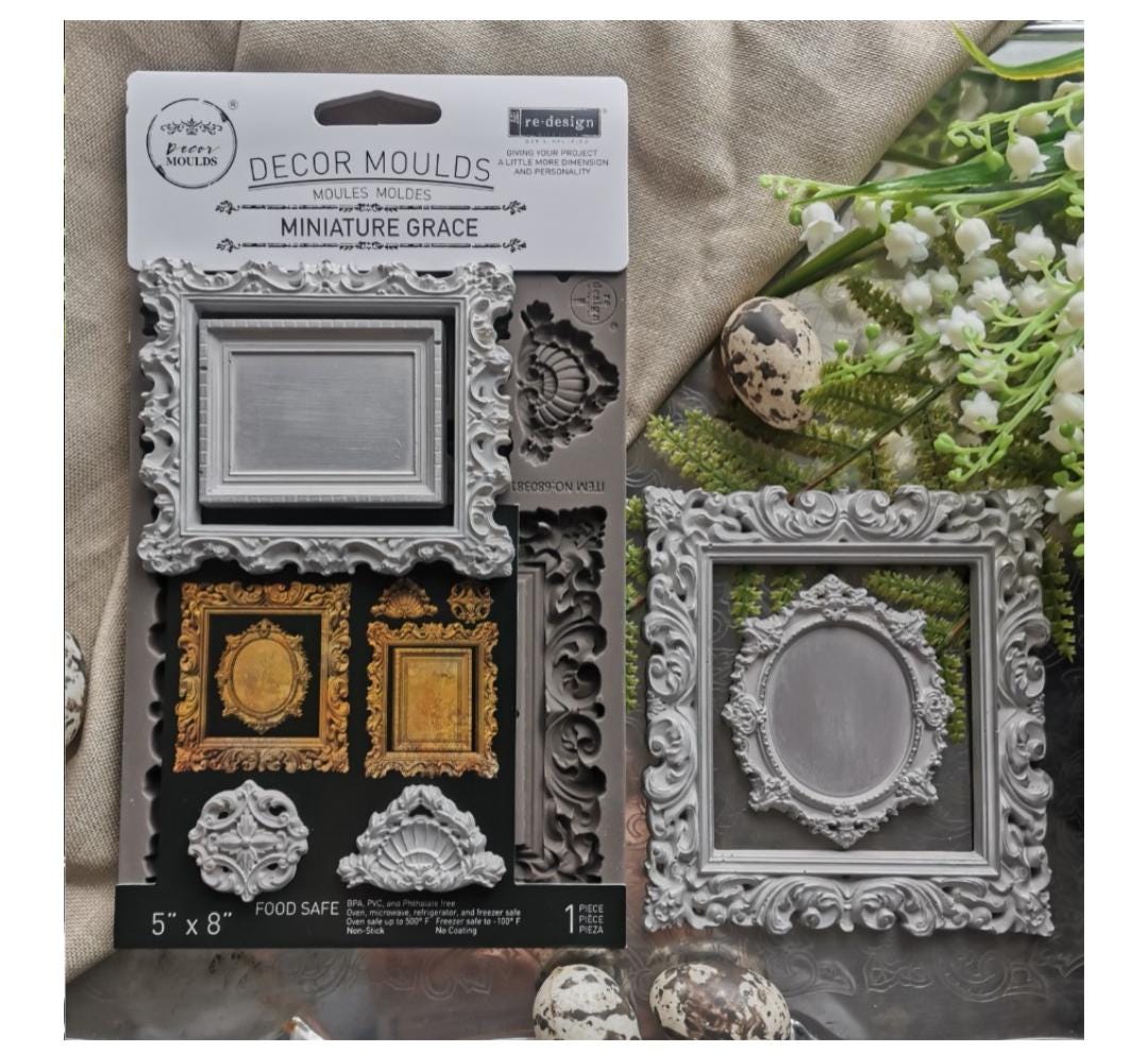 New! Redesign With Prima MINIATURE GRACE Decor Mould, Intricate Frames ...