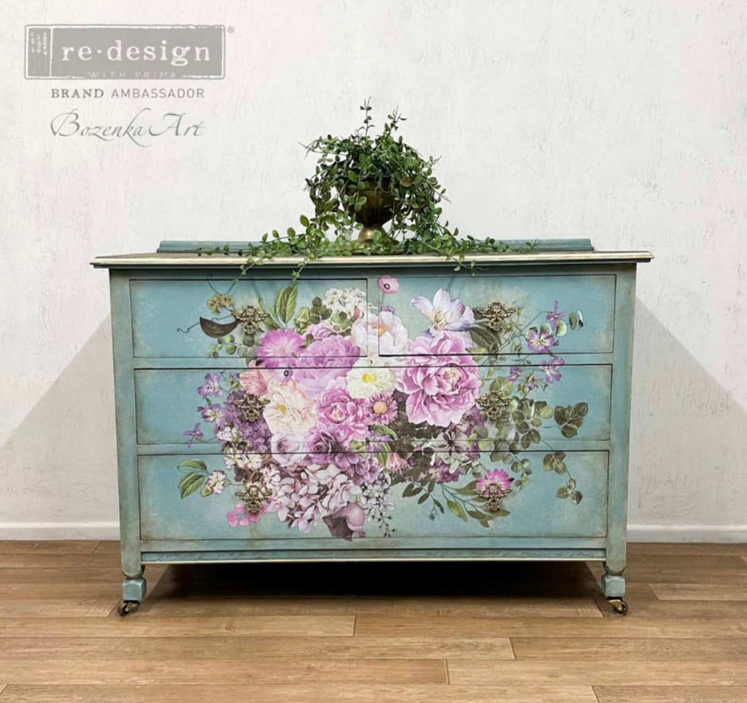 Kacha & Redesign With Prima "morning Purple" Decor Transfer, Rub on Image Transfer, Decal for ...