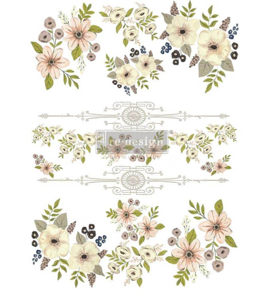 Redesign With Prima "painted Florals" Decor Transfer, Rub on Image ...