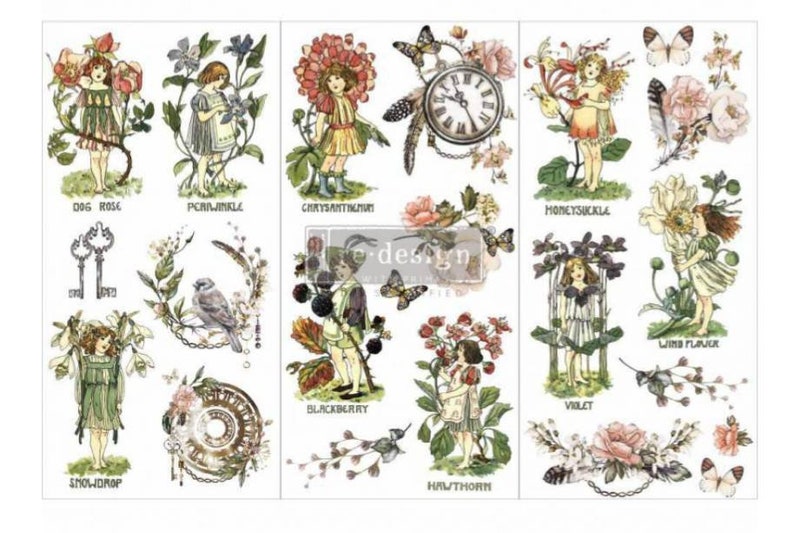 Flower Children Mini Decor Transfer Redesign With Prima Small - Etsy