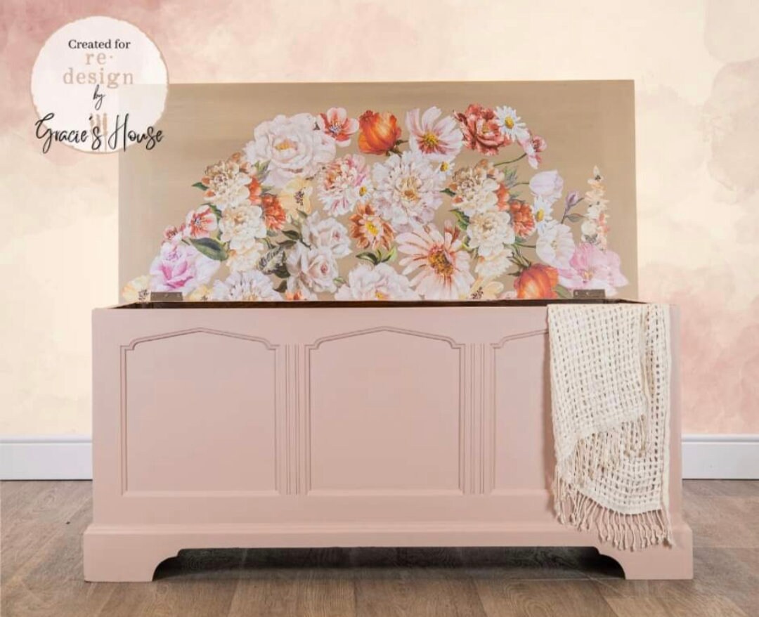 Redesign With Prima "pretty in Peach" Decor Transfer, Floral Rub on ...