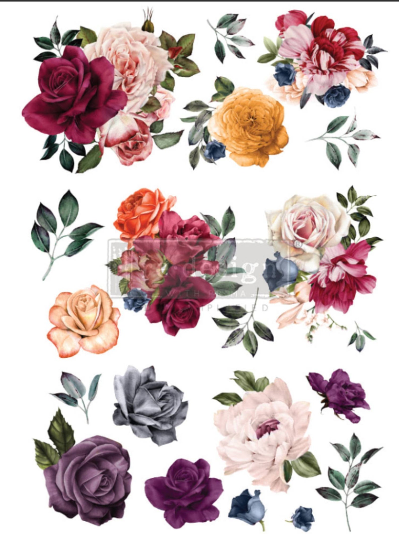 Redesign With Prima Floral Decor Transfer: Furniture Decal (24"x35") - Etsy