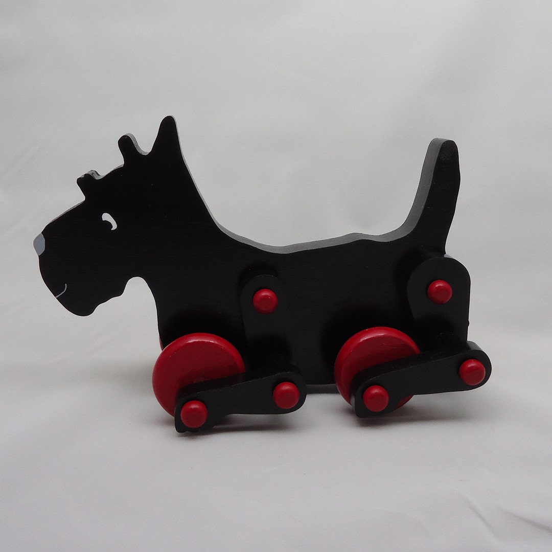 Wood Toy Dog/wooden Push Dog/wooden Push Dog With Wheels/wooden Toy/dog ...