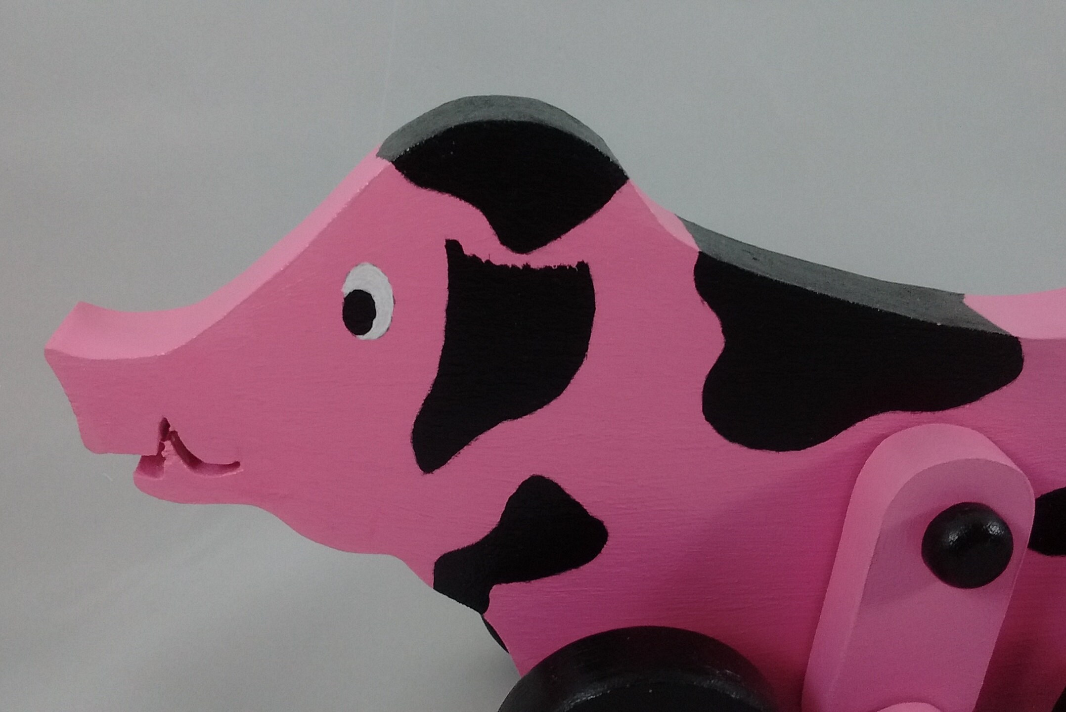 Wooden Push Pig/wooden Push Pig With Wheels/wood Toy Pig/wooden Toy/pig ...