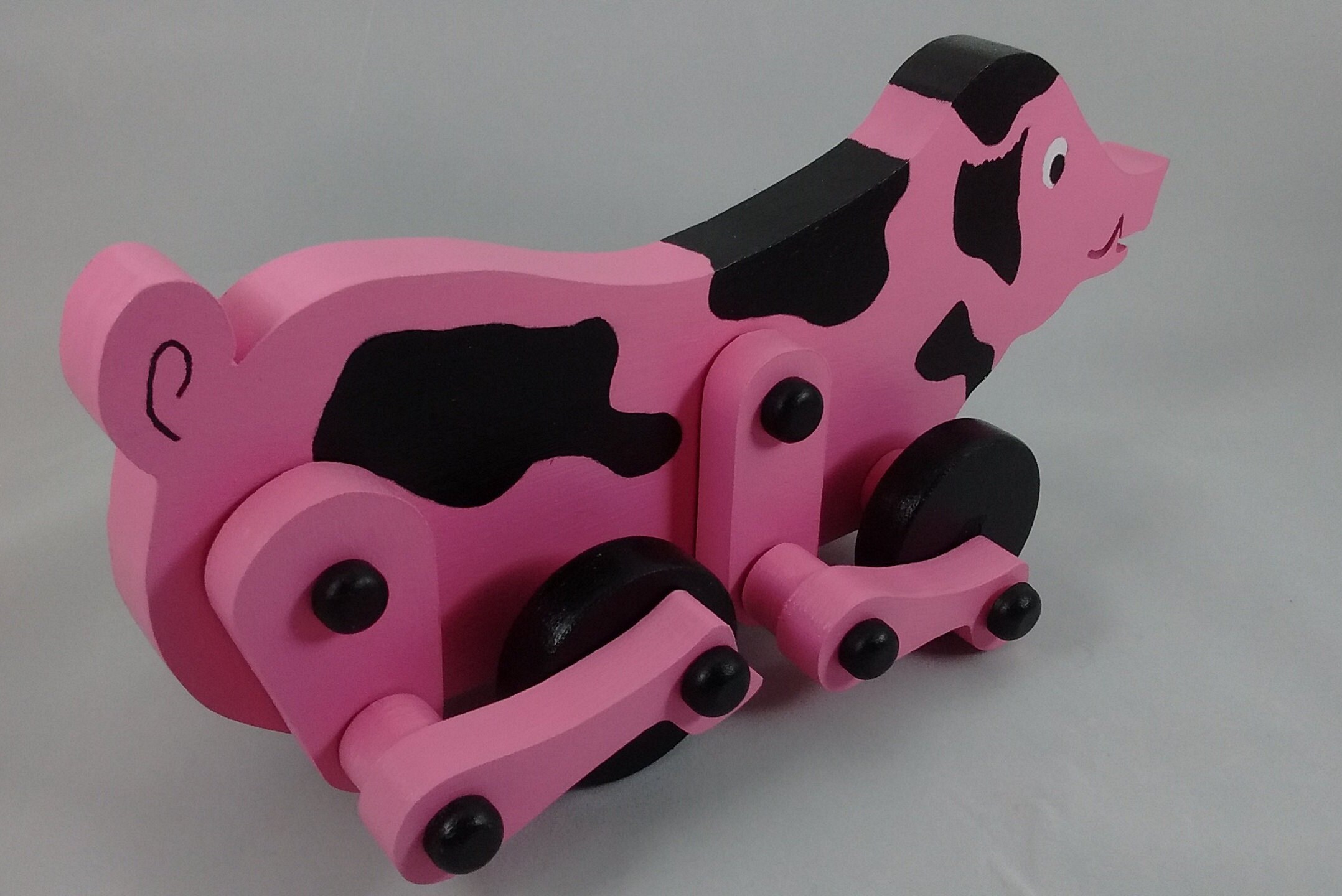 Wooden Push Pig/wooden Push Pig With Wheels/wood Toy Pig/wooden Toy/pig ...
