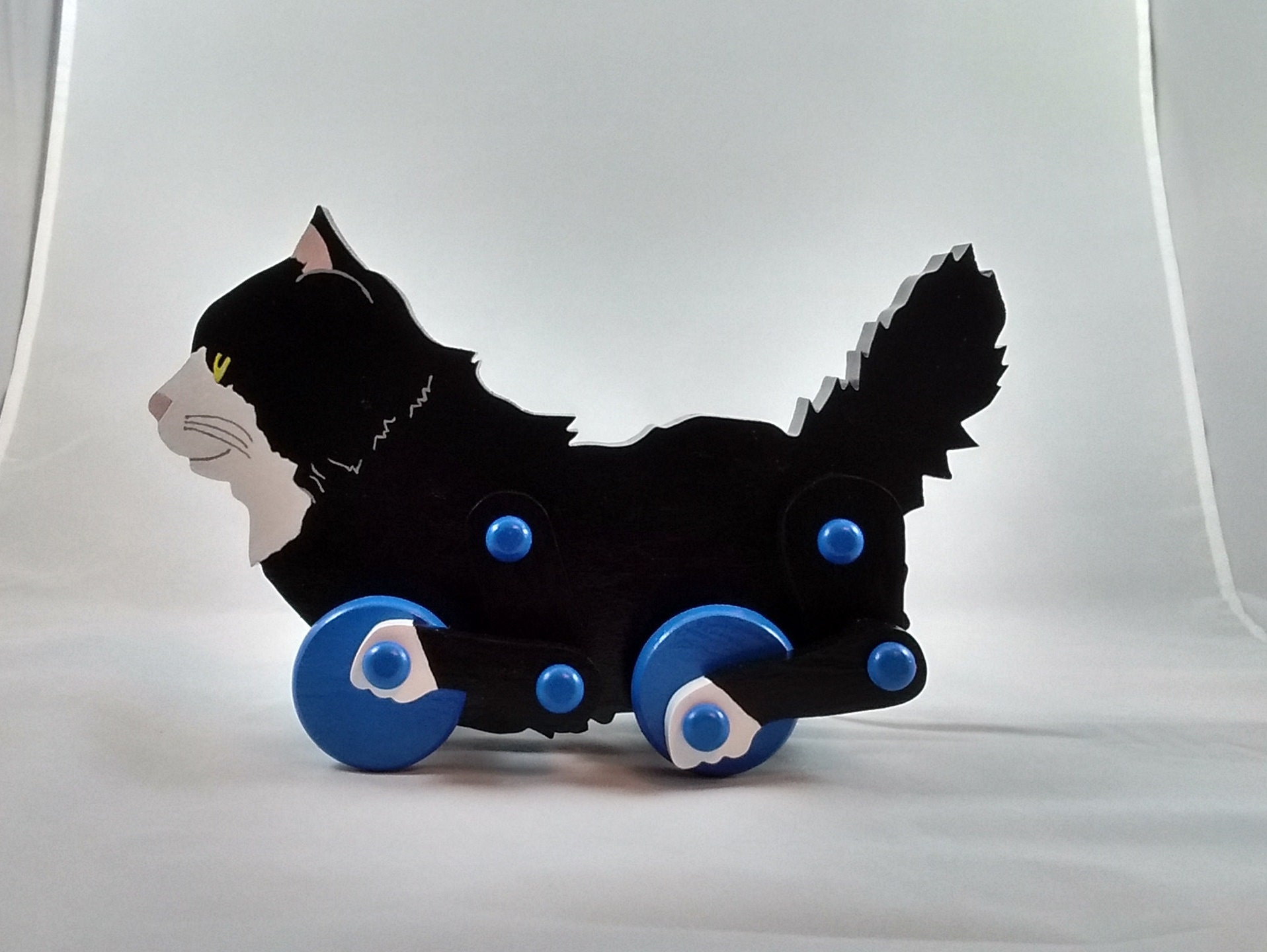 Wooden Push Cat/wooden Push Cat With Wheels/wood Toy Cat/wooden Toy/cat ...