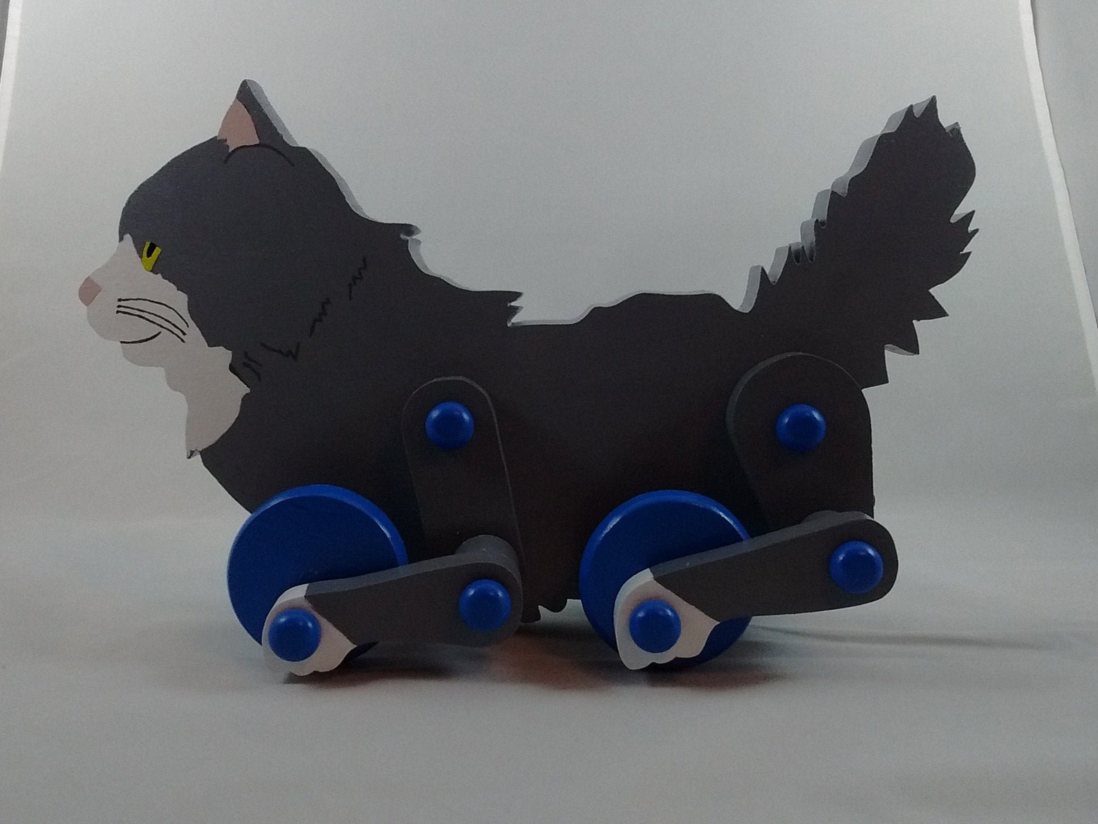 Wooden Push Cat/wooden Push Cat With Wheels/wood Toy Cat/wooden Toy/cat ...