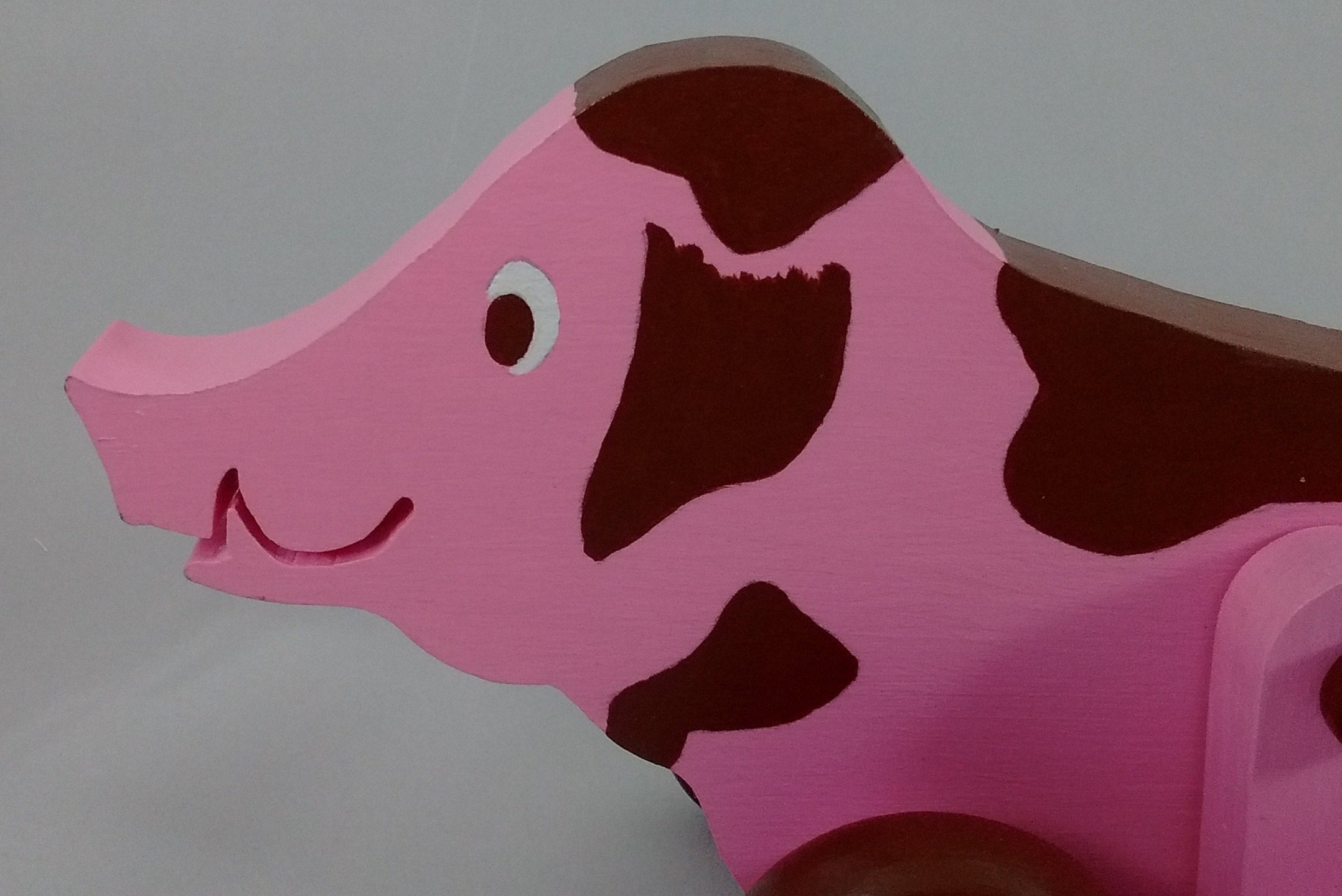 Wooden Push Pig/wooden Push Pig With Wheels/wood Toy Pig/wooden Toy/pig ...