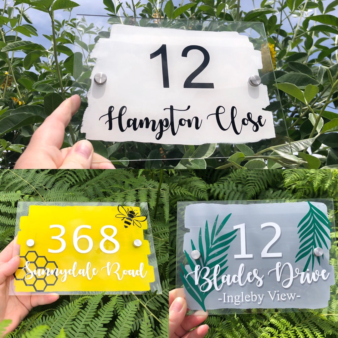 Vinyl Acrylic House Number Signs hand Painted - Etsy