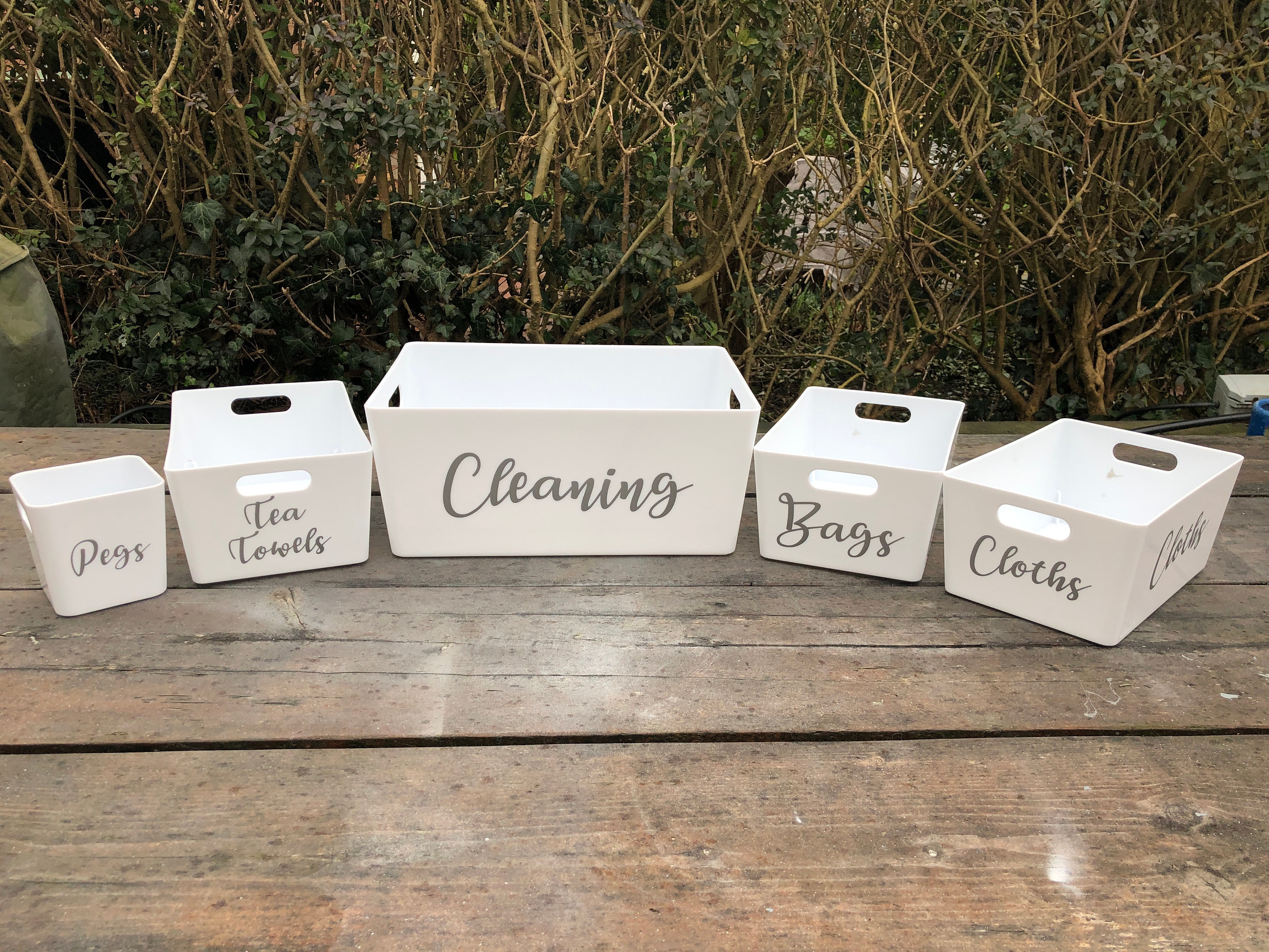 Personalised Storage Boxes Cleaning Cupboard Organisation - Etsy UK