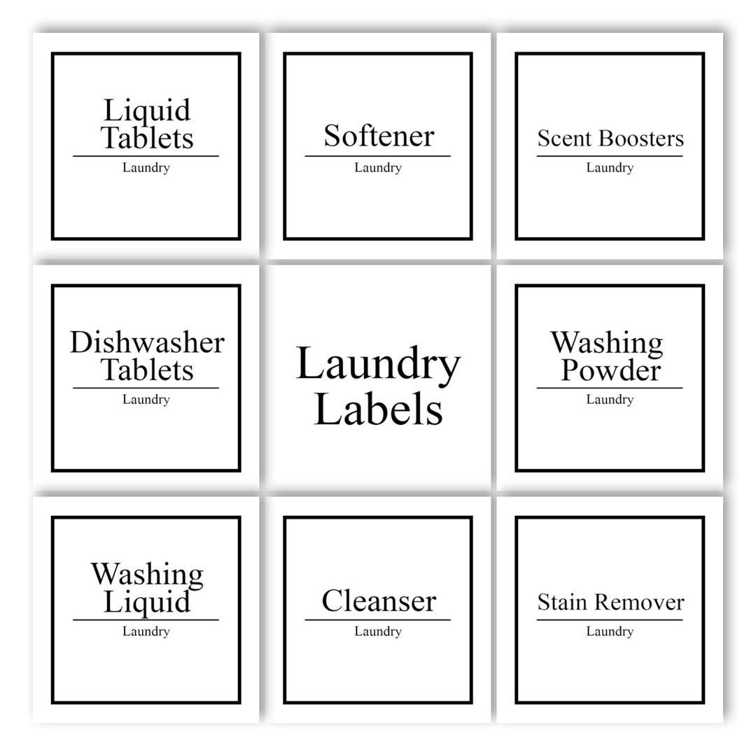 Laundry Labels Laundry Storage Labelled Storage - Etsy