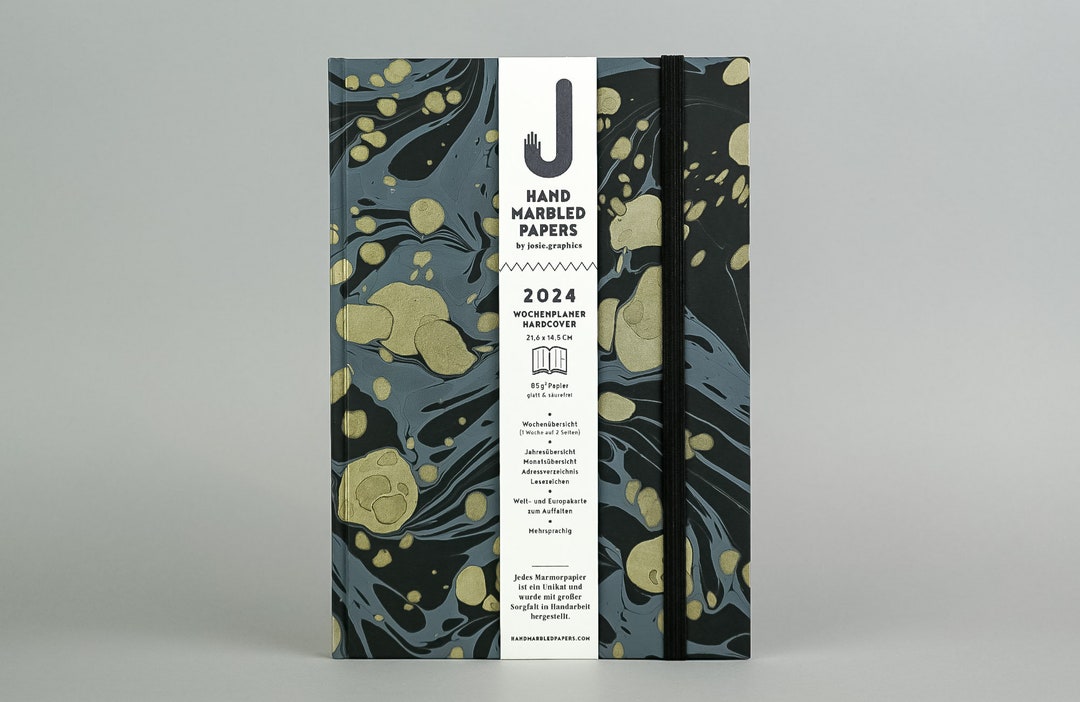 Marbled Calendar 2024 Weekly Planner A5 Multilingual - Etsy