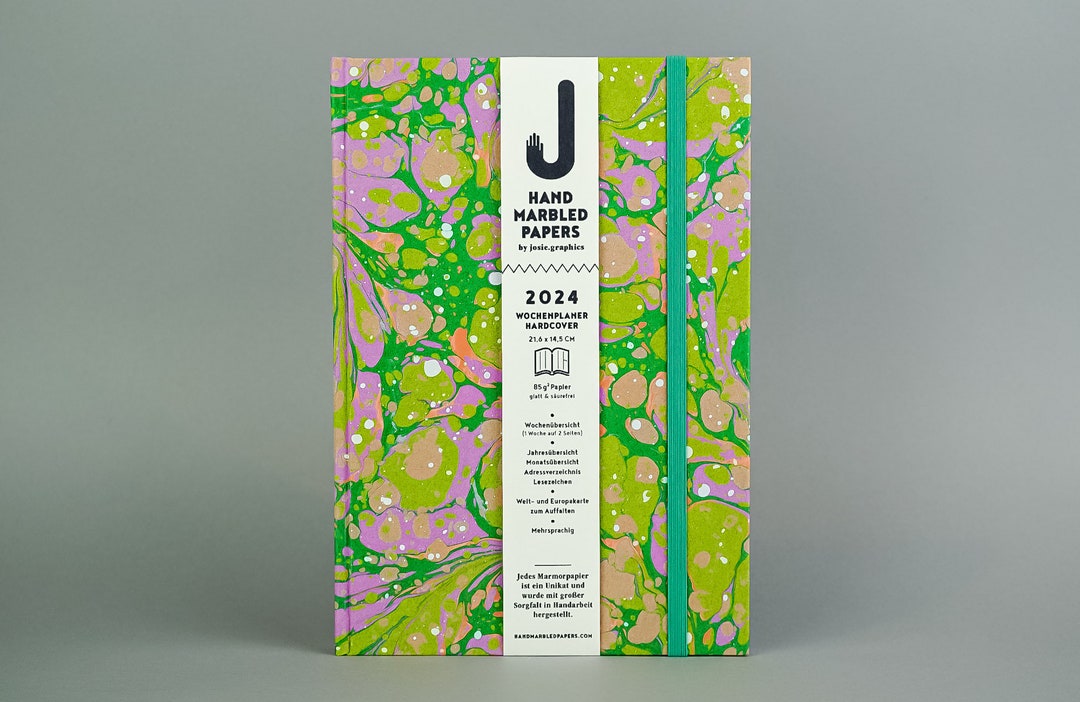Marbled Calendar 2024 Weekly Planner A5 Multilingual - Etsy