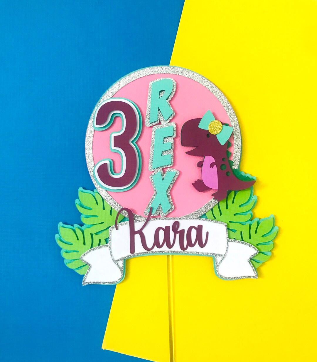 3 Rex Cake Topper, Three Rex Cake Topper, Dinosaur Party Theme ...