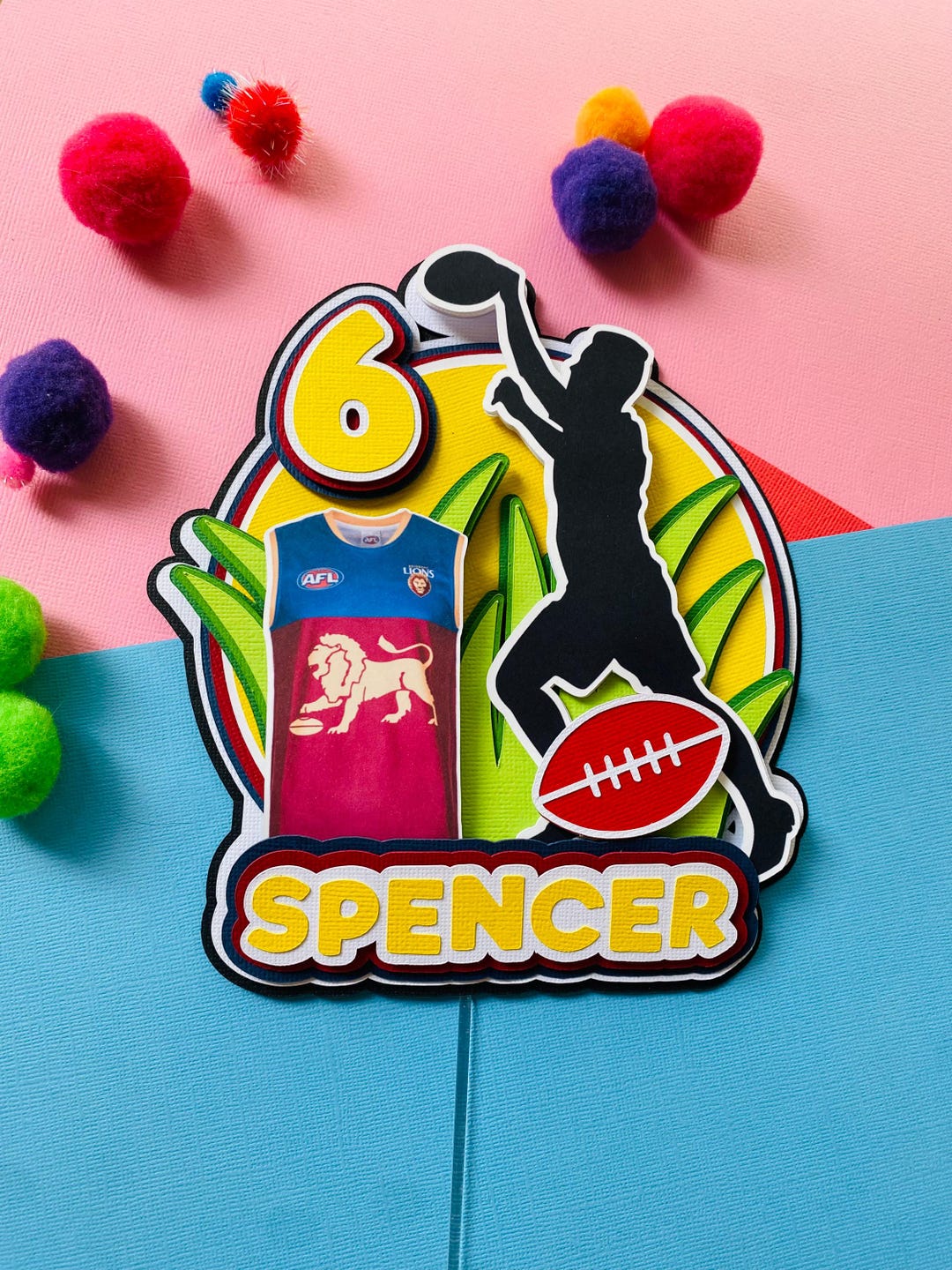 AFL Cake Topper, Choose Your Own Team, Footie Cake Topper, Boys ...