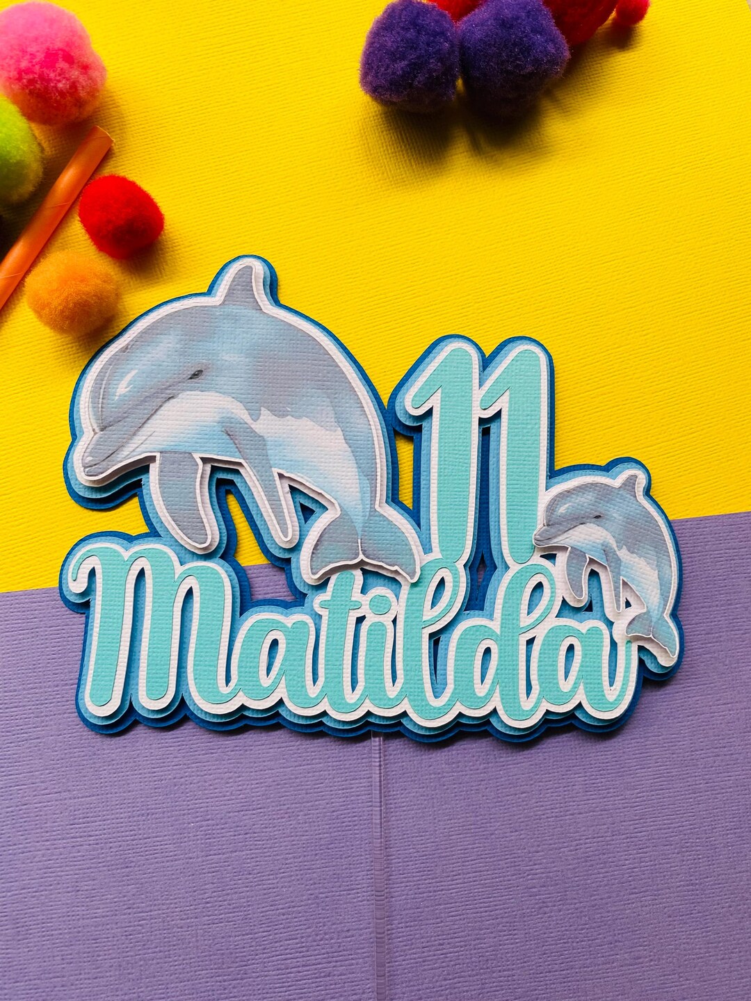 Dolphin Cake Topper, Ocean Theme Party Decor, Dolphin Theme Topper ...