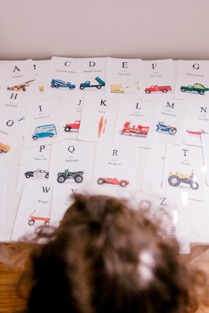 Transport ABC Flash Cards Transport Alphabet Minimal Abc - Etsy