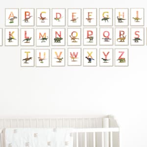Set of 26 Alphabet Letters, Watercolor Dinosaur Instant Download ABC ...