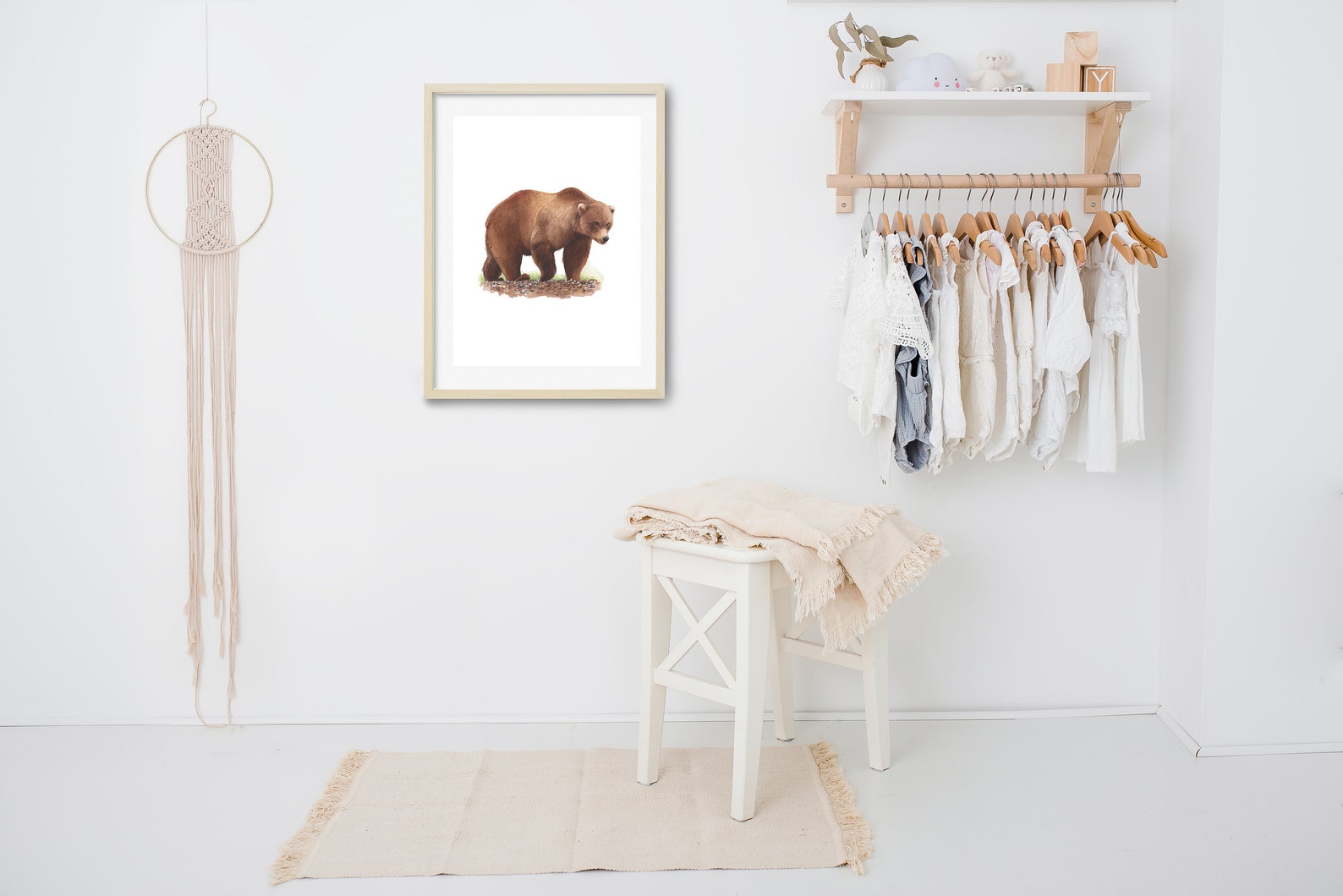 Bear Watercolor Art, INSTANT DOWNLOAD, Woodland Nursery, Nature Art ...