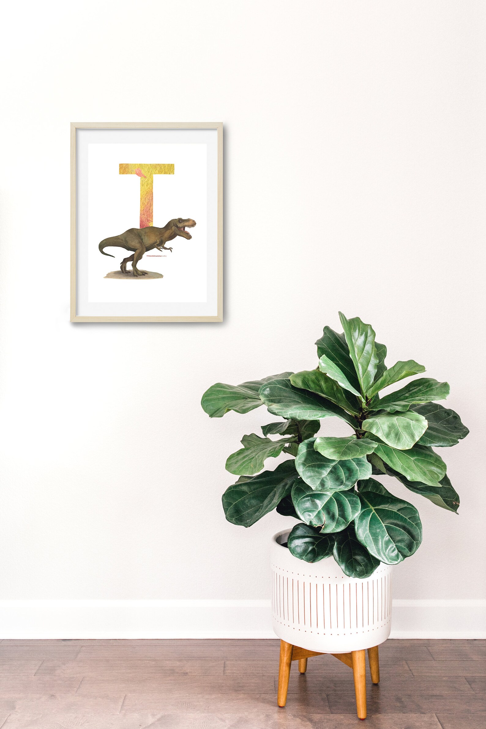 Letter T Tyrannosaurus Rex Dinosaur Print Vertical ABC - Etsy