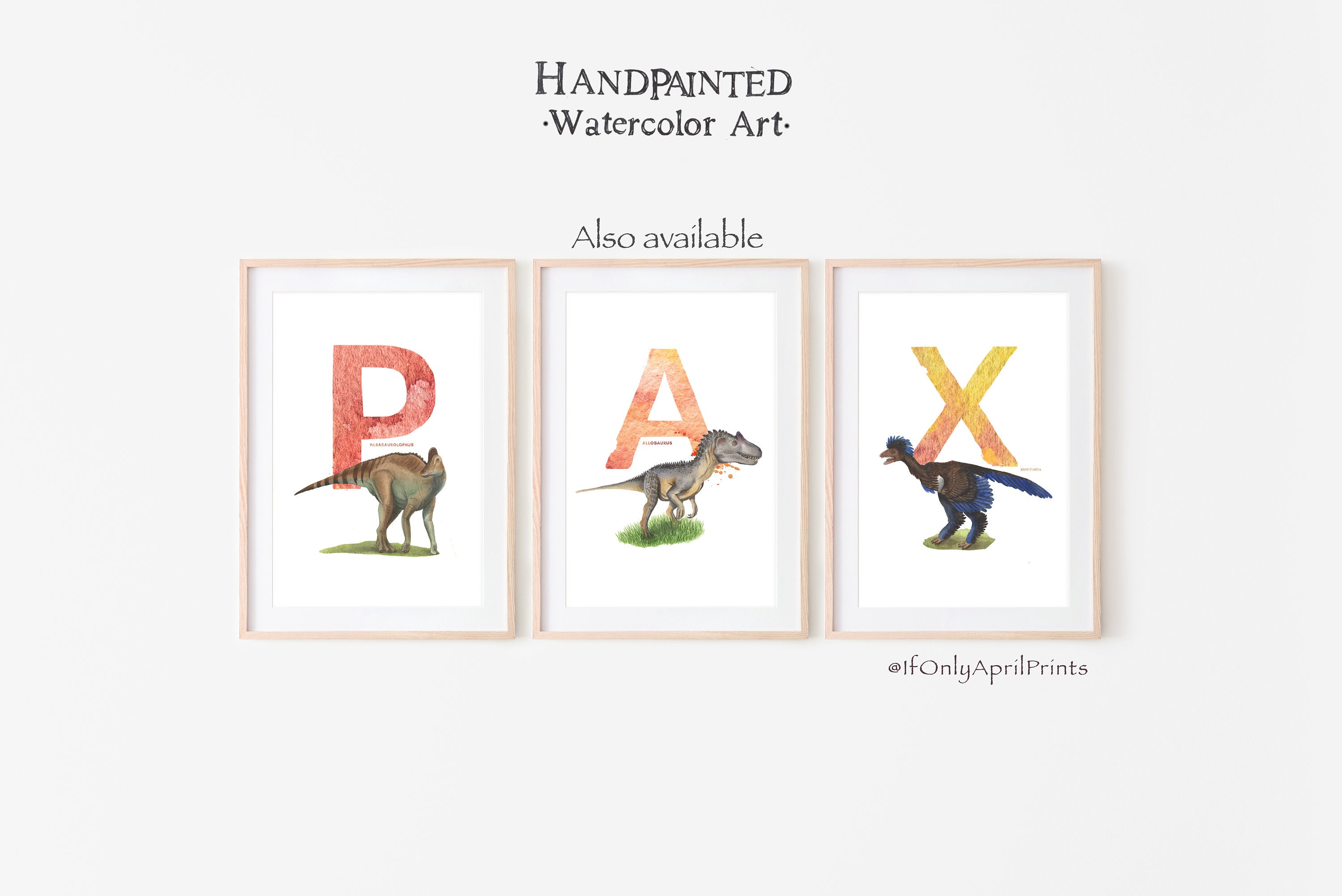 Letter P, Parasaurolophus Dinosaur Print, Vertical ABC Dinosaur ...