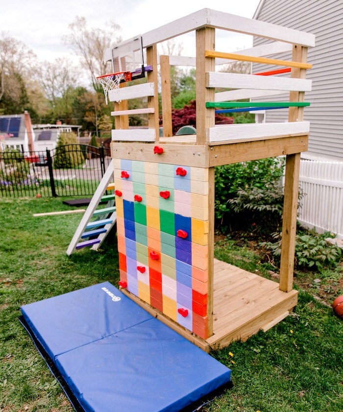 Playground With a Slide Playset Woodworking PDF Plans, Printable ...