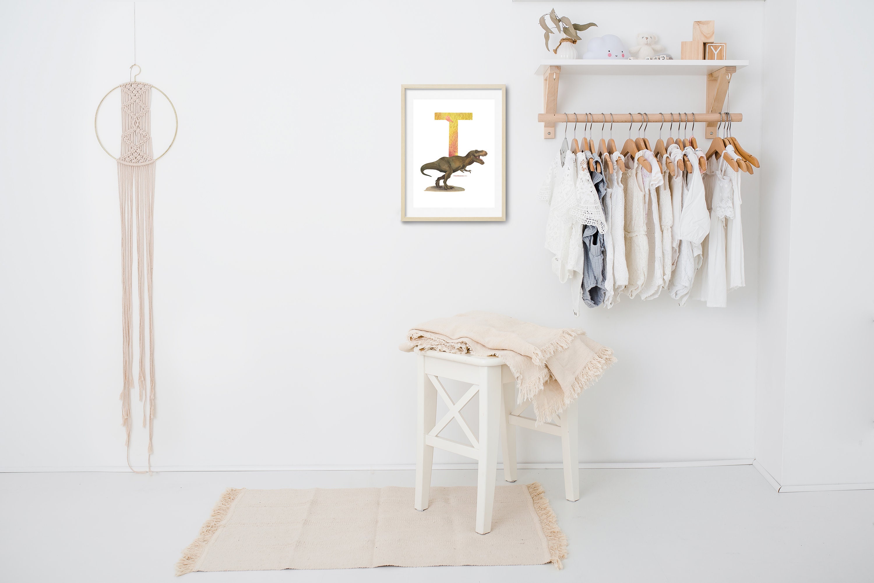 Letter T Tyrannosaurus Rex Print: Watercolor Dinosaur ABC Wall Art ...