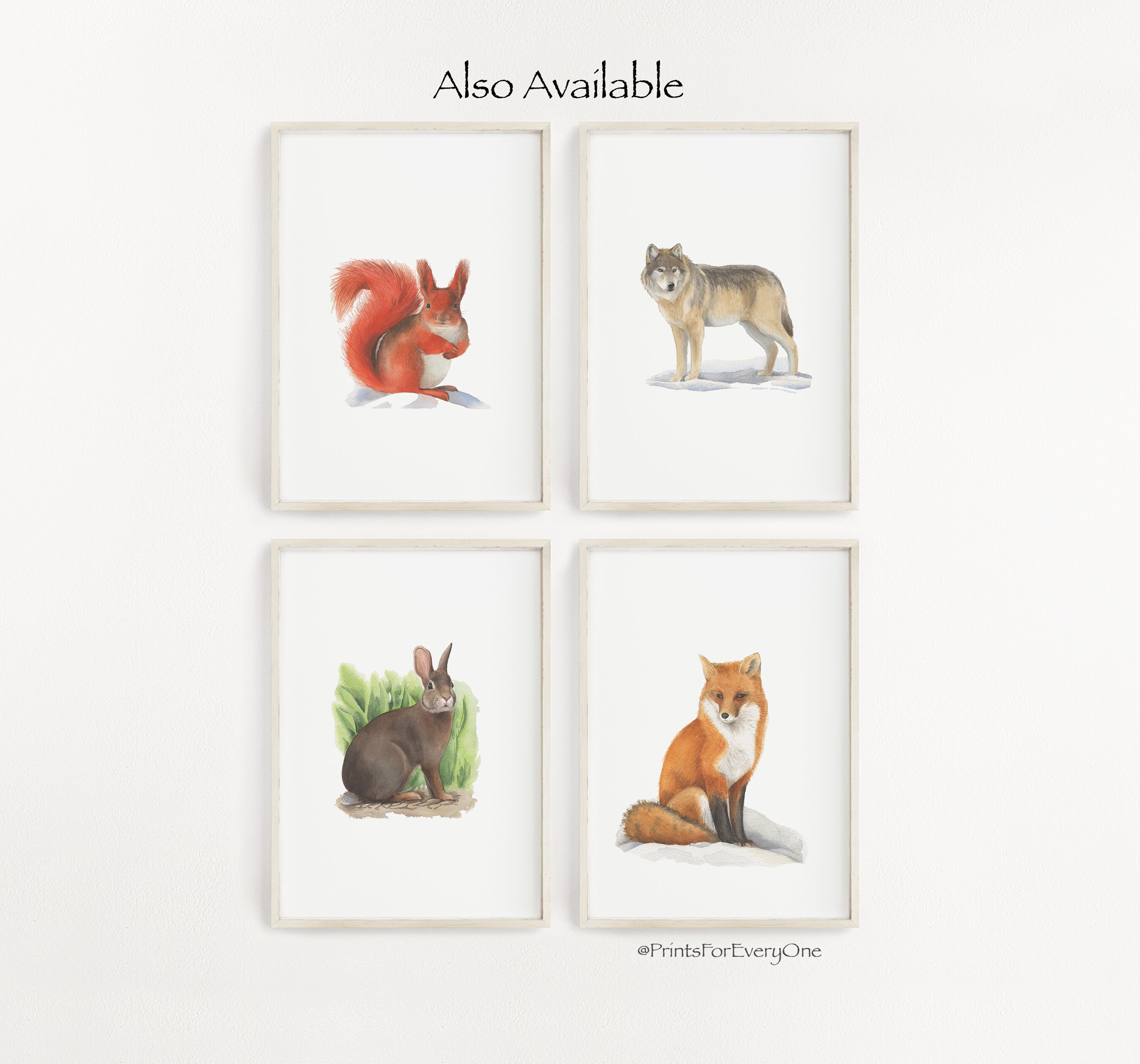 Watercolor Animal Alphabet Print: Woodland Nursery Decor (digital ...