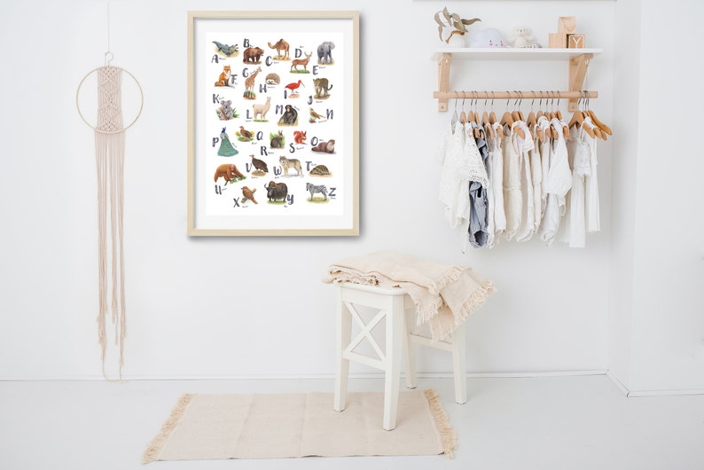 Watercolor Animal Alphabet Print: Woodland Nursery Decor (digital ...