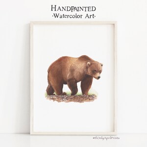 Bear Watercolor Art, INSTANT DOWNLOAD, Woodland Nursery, Nature Art ...