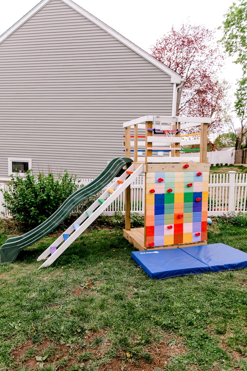 Playground With a Slide Playset Woodworking PDF Plans, Printable ...