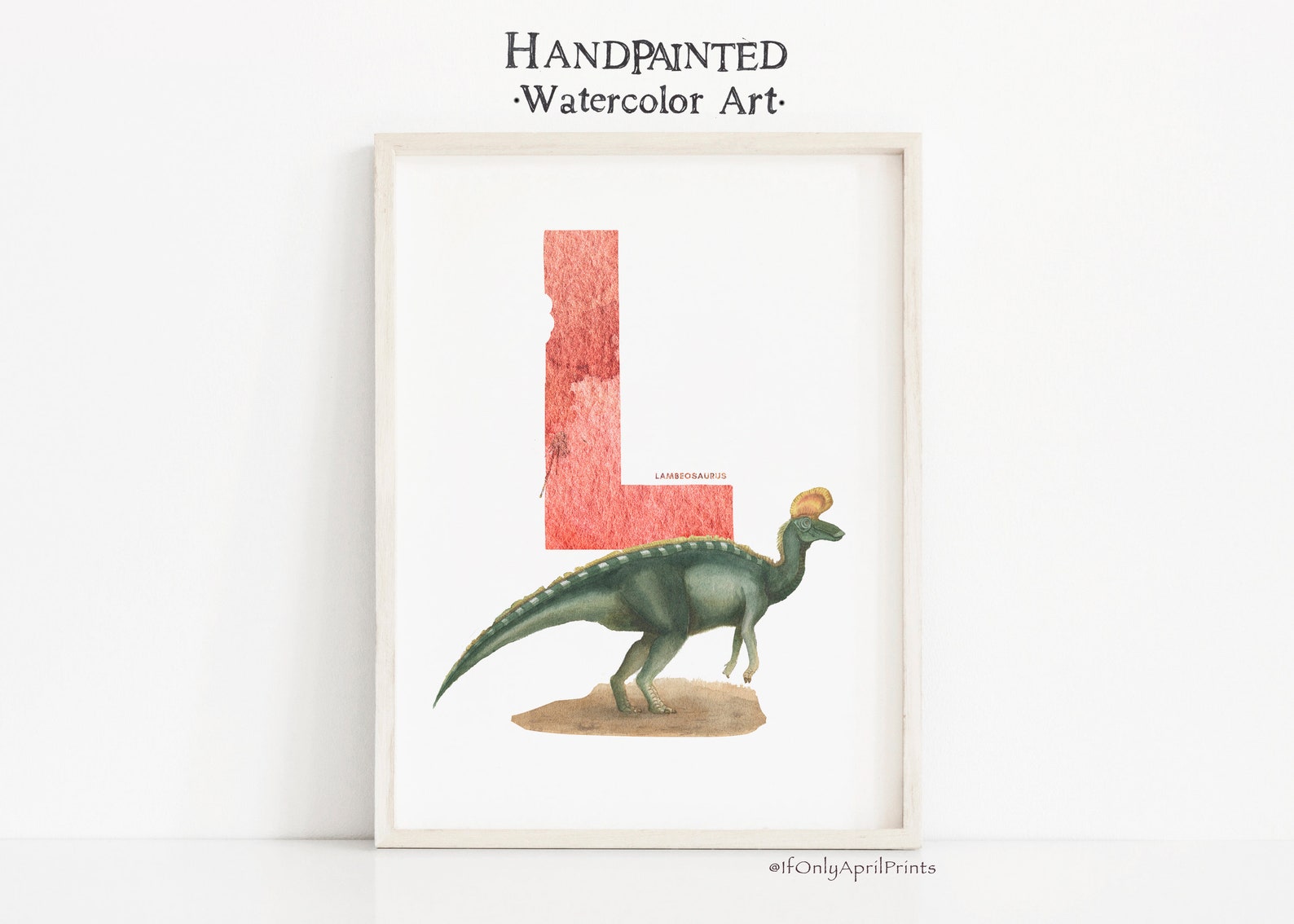 Letter L Lambeosaurus Dinosaur Print Vertical ABC Dinosaur - Etsy