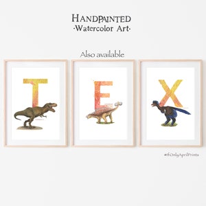 Letter T, Tyrannosaurus Rex Dinosaur Print, Vertical ABC Dinosaur ...