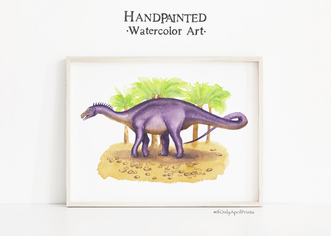 Quaesitosaurus Watercolor Dinosaur Print: Kids Room Decor (digital ...