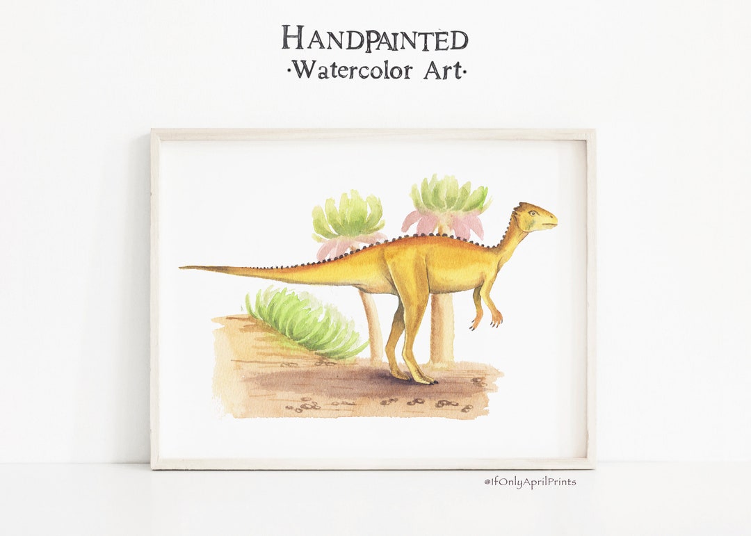 Wannanosaurus Watercolor Dinosaur Nursery Illustration, Kids Room ...