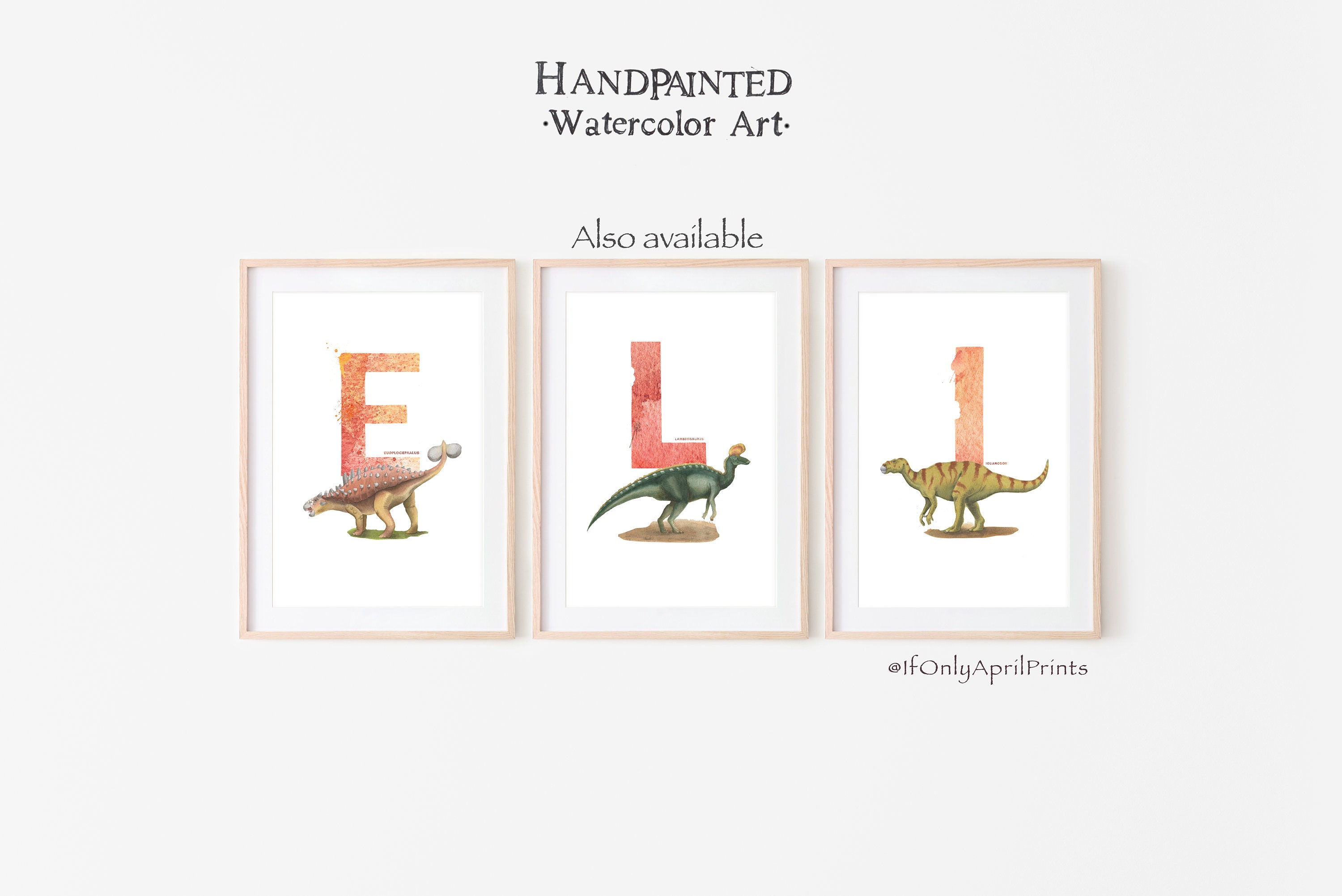 Letter E Euoplocephalus Dinosaur Print Vertical ABC Dinosaur - Etsy