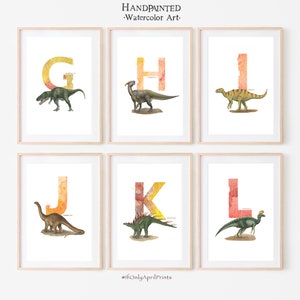 Set of 26 Alphabet Letters, Watercolor Dinosaur Instant Download ABC ...