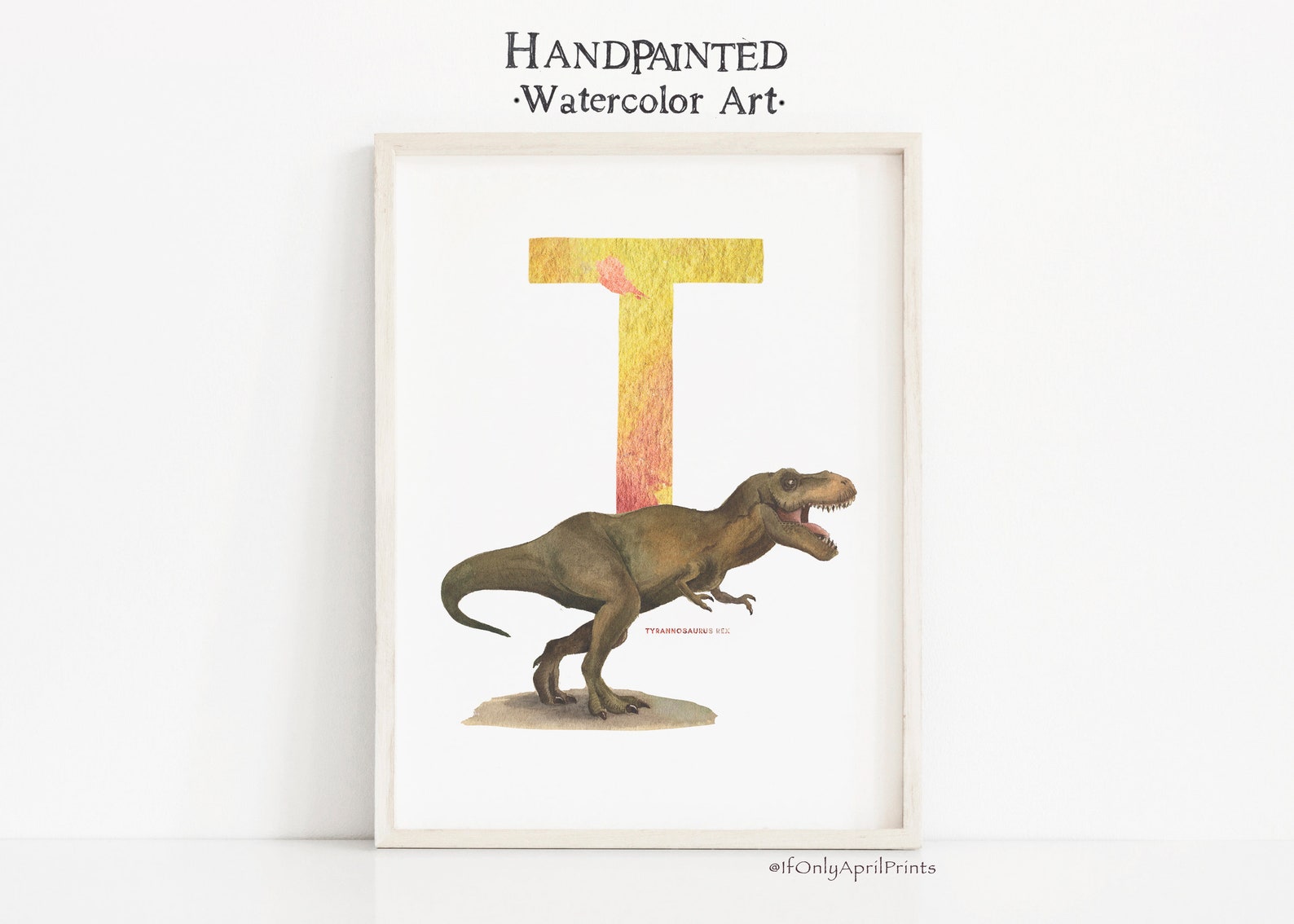 Letter T, Tyrannosaurus Rex Dinosaur Print, Vertical ABC Dinosaur ...