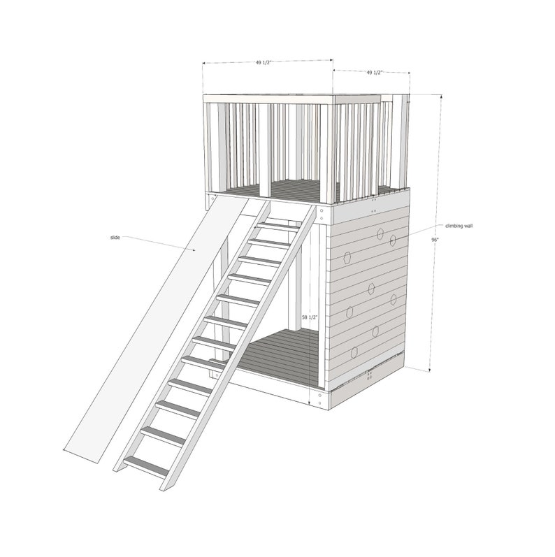 Playground With a Slide Playset Woodworking PDF Plans - Etsy