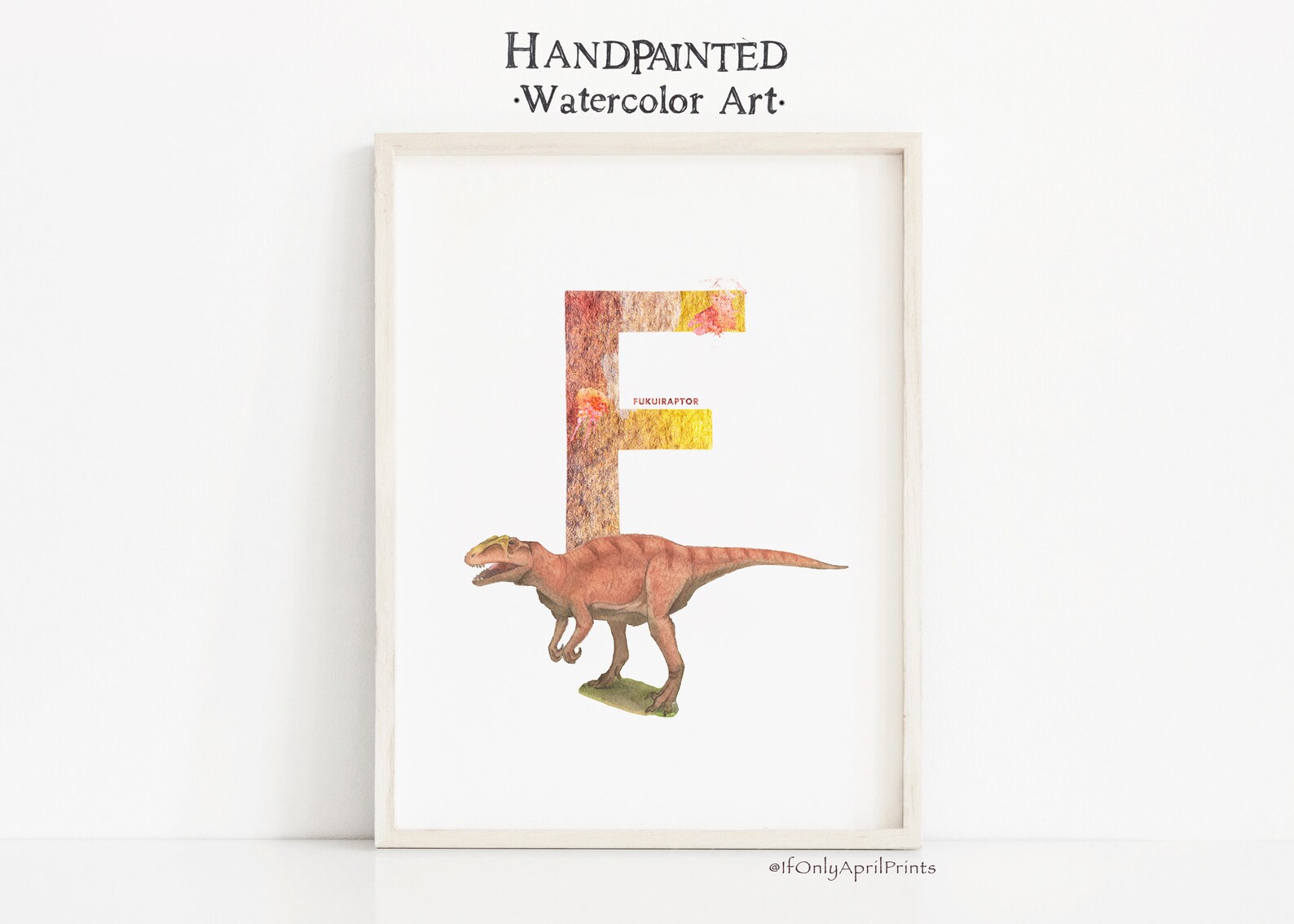 Letter F, Fukuiraptor Dinosaur Print, Vertical ABC Dinosaur ...
