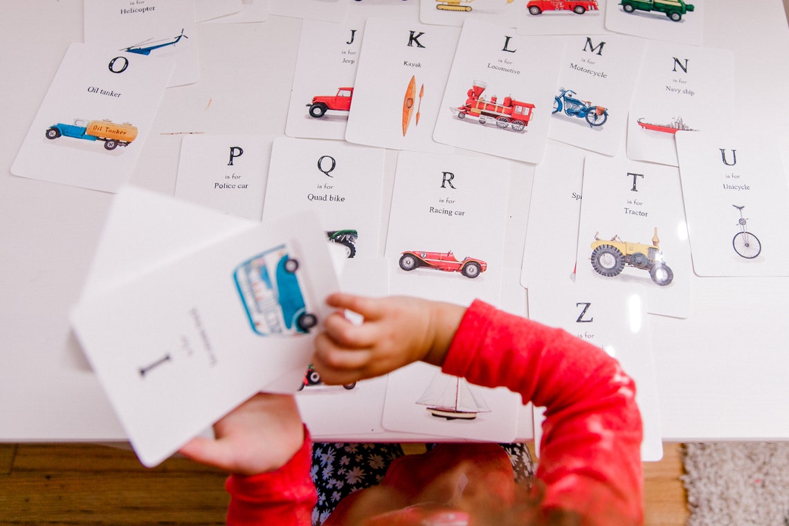 Transport ABC Flash Cards Transport Alphabet Minimal Abc - Etsy