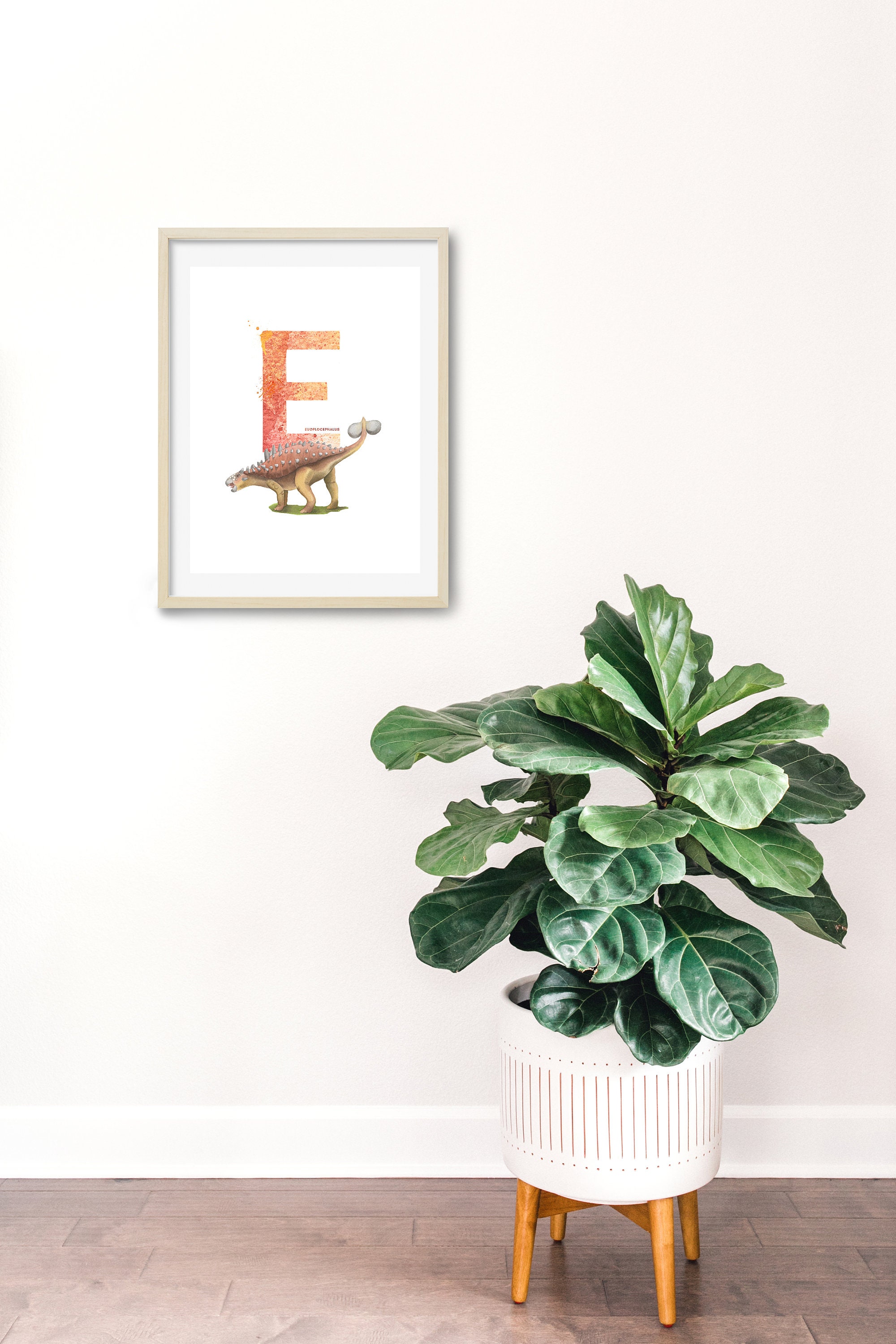 Letter E Euoplocephalus Dinosaur Print Vertical ABC Dinosaur - Etsy