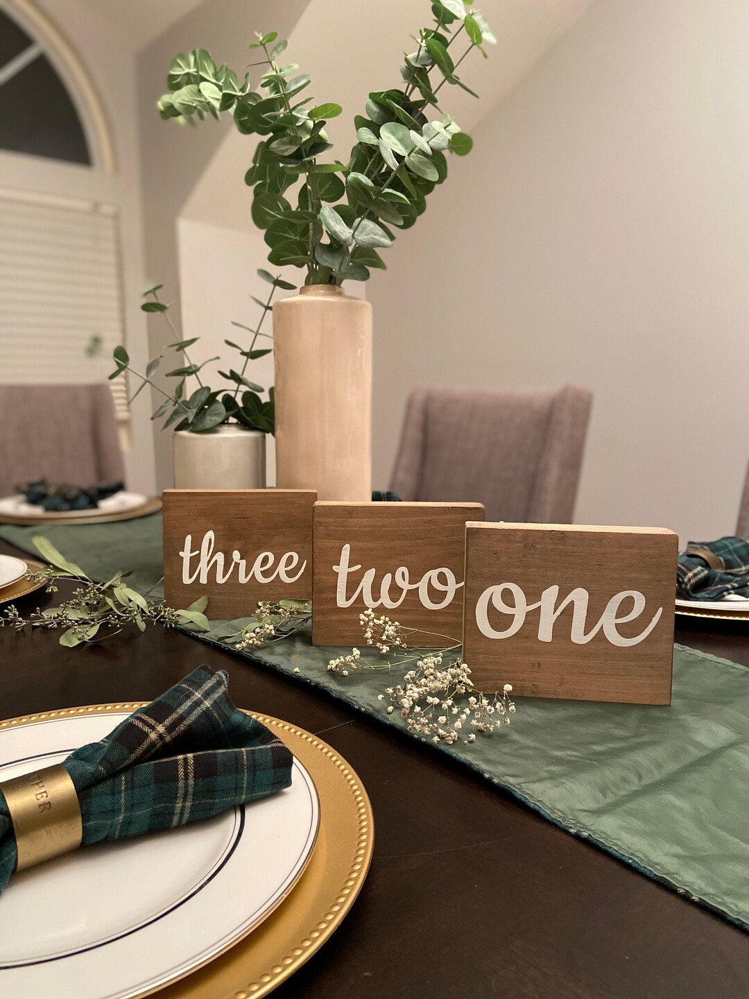 Rustic Wooden Painted Wedding Table Numbers | Farmhouse Style Table ...