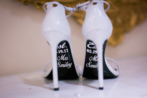 Craft Supplies & Tools Calligraphy Custom Wedding Shoe Sticker ...