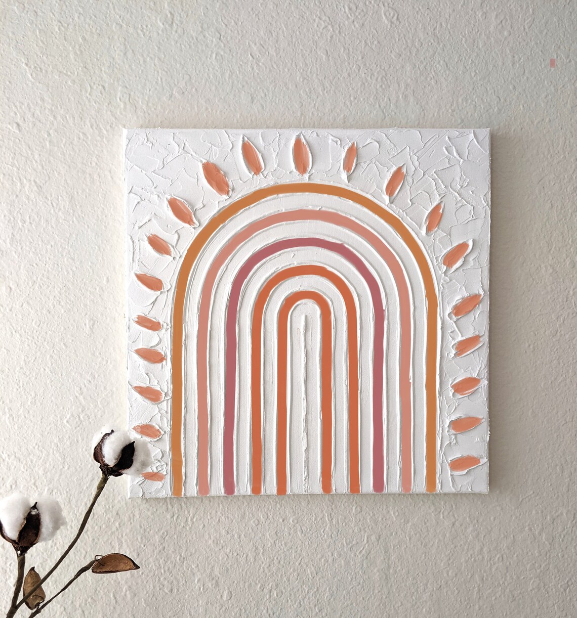 Rainbow Textured Wall Art Minimalist Art White Textured - Etsy