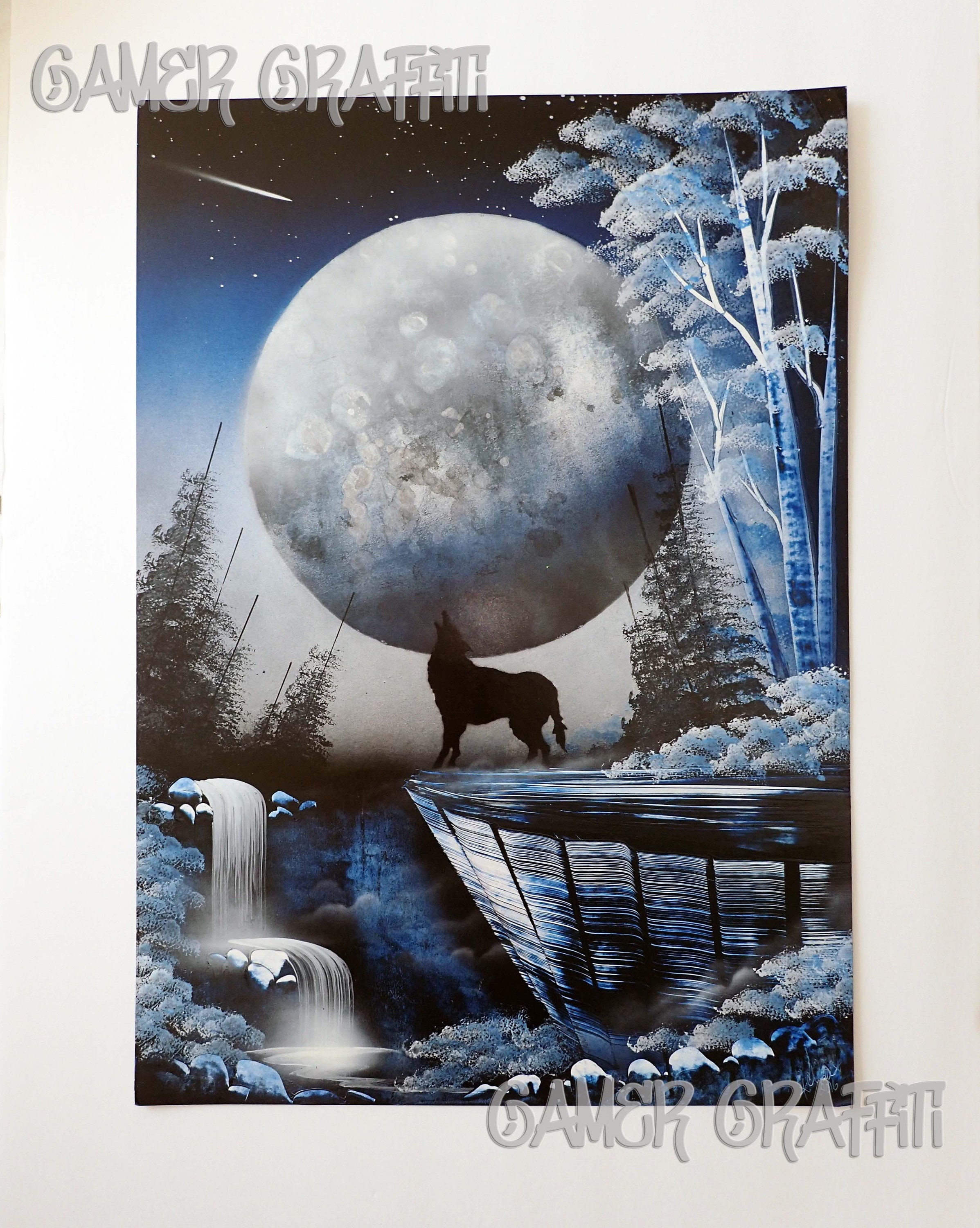 Spray Paint Art Moon